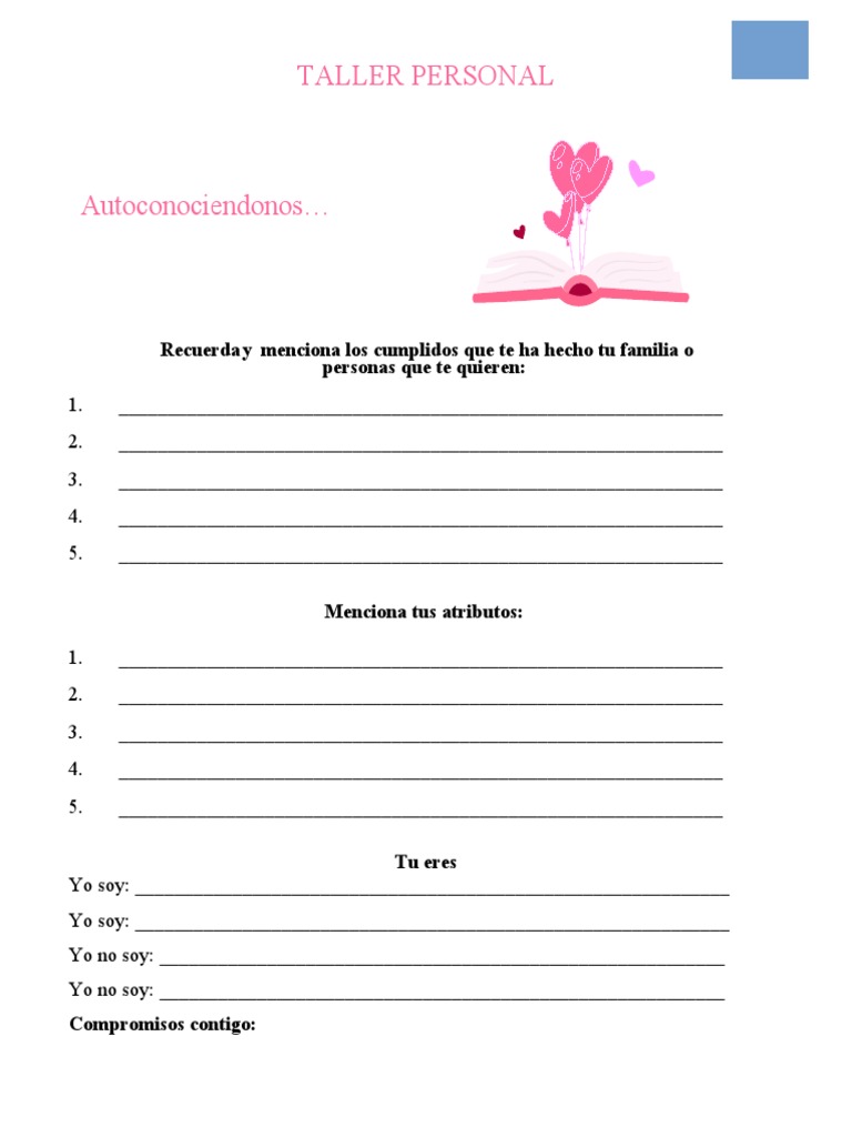 Ejercicio Autoestima Pdf Amor