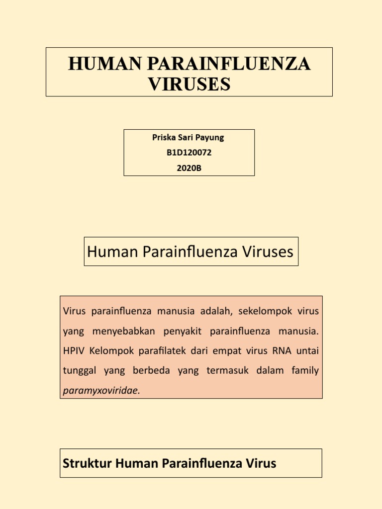 HUMAN PARAINFLUENZA VIRUSES salinan.pptx | PDF