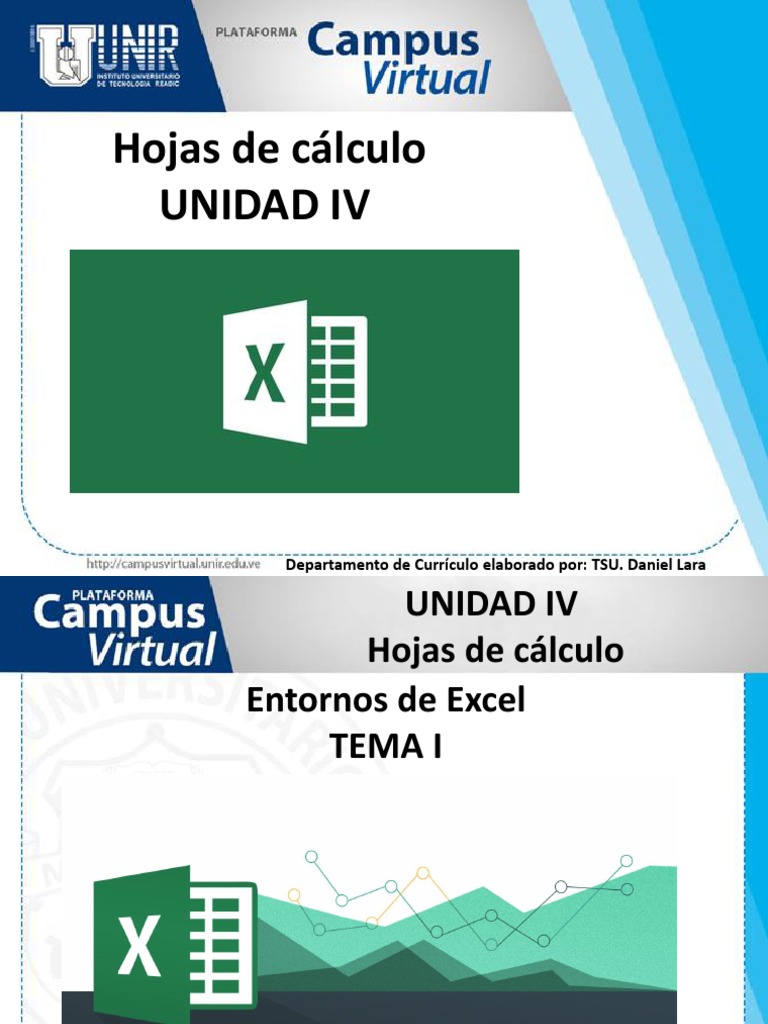 INTRODUCCION A LA COMPUTACION - Hojas de Cálculo - Unidad IV | PDF | Hoja de cálculo | Microsoft ...