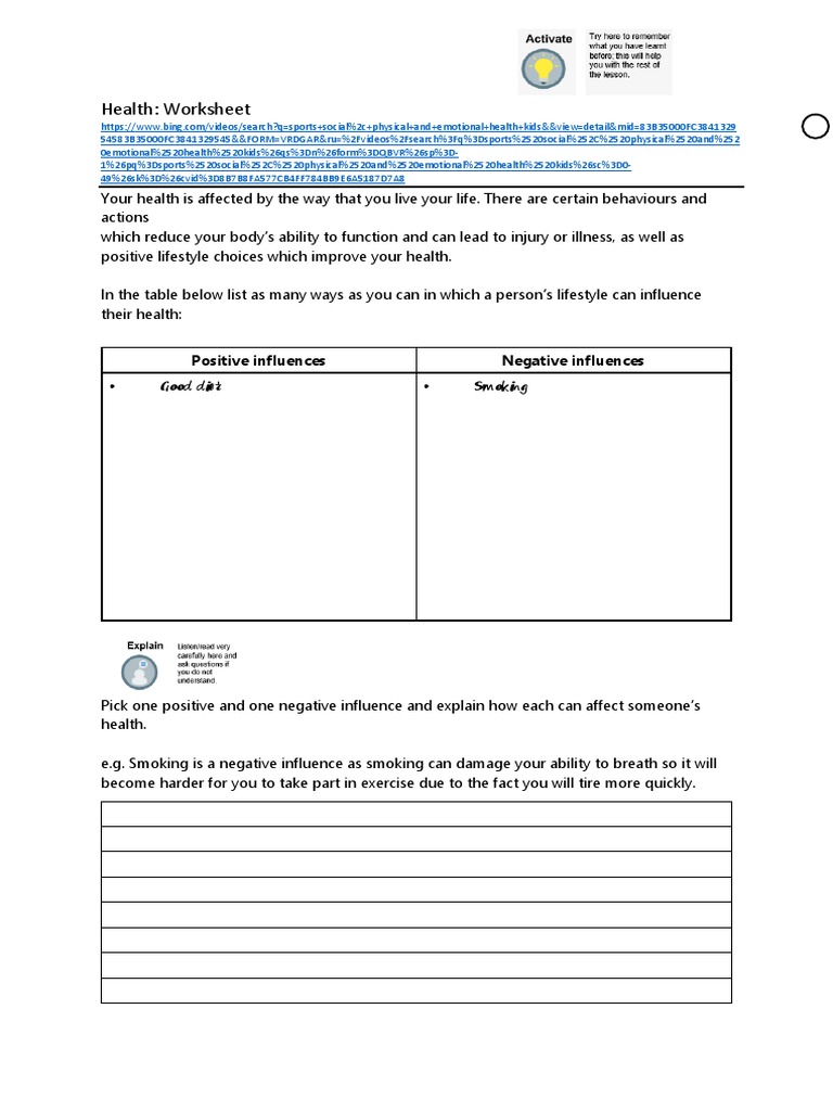 Lesson One Healthy Lifestyle PDF | PDF | Behavioural Sciences | Cognitive Science