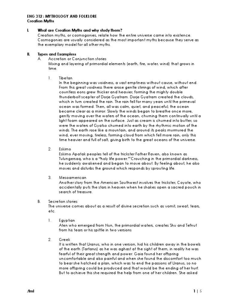 Creation Mythology PDF | PDF | Creation Myths | Mythology