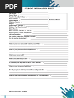 Student Information Sheet Template | PDF