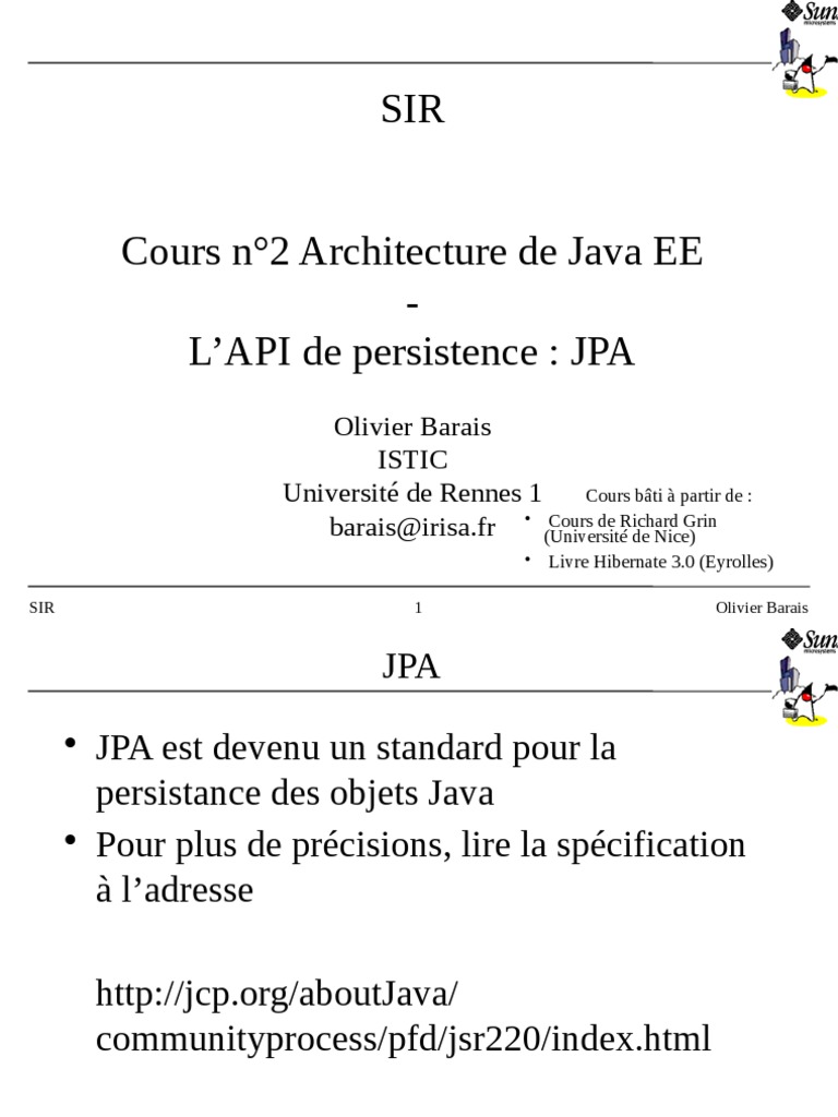 JPA1 | PDF | Classe (informatique) | Gestion des données