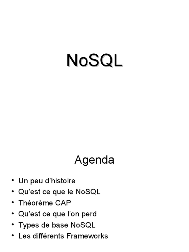 No SQL | PDF | NoSQL | Base de données relationnelle