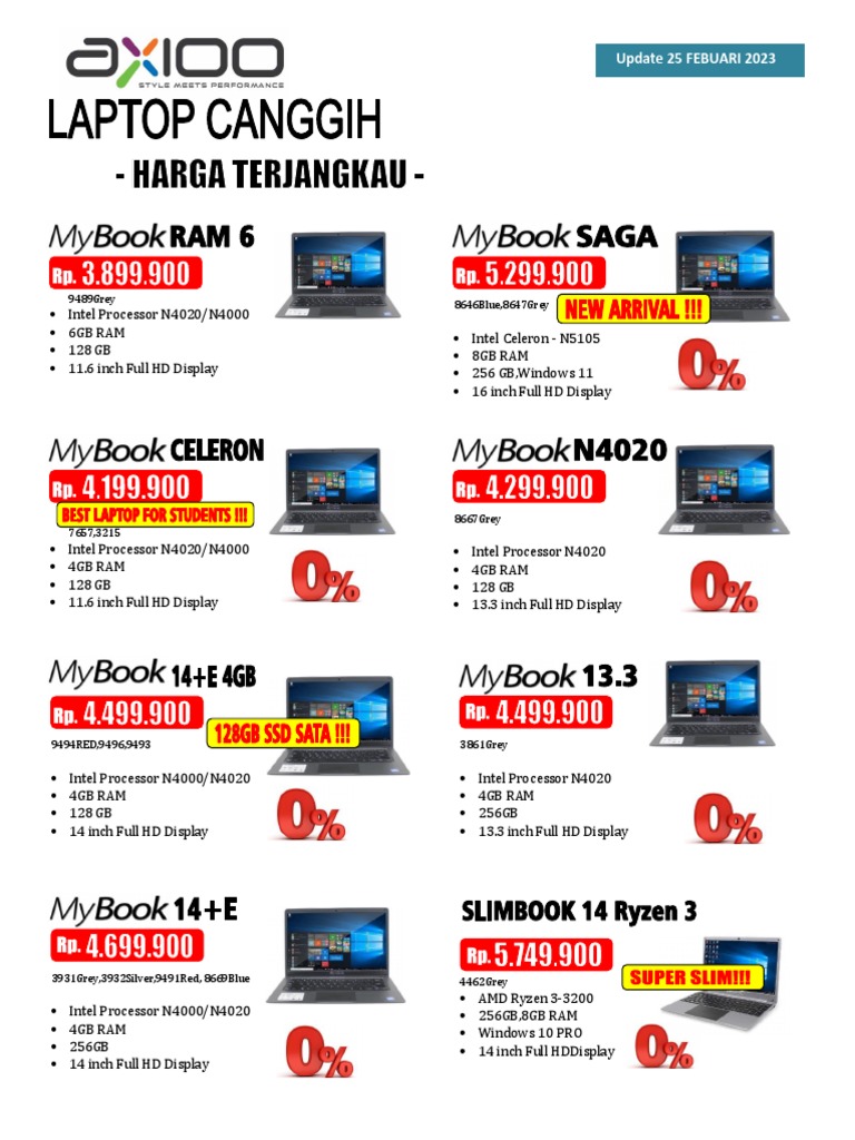 Brosur Axioo 25 Febuari 2023 PDF | PDF | Intel | Windows 10