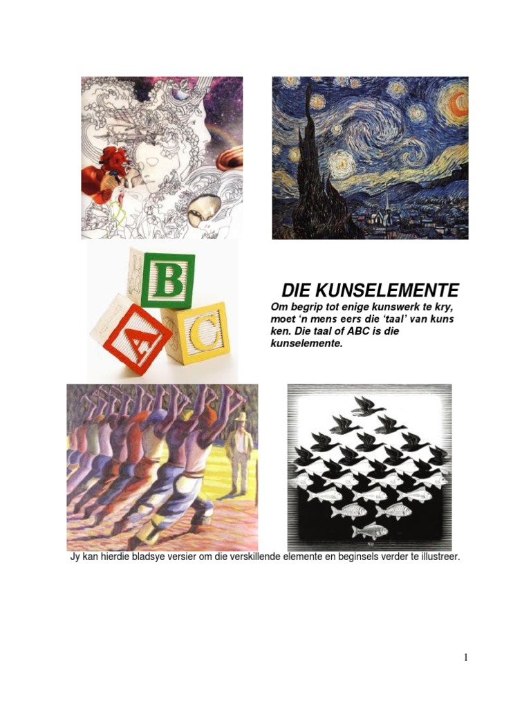 Kunselemente en Kunsbeginsels Werksvelle PDF | PDF