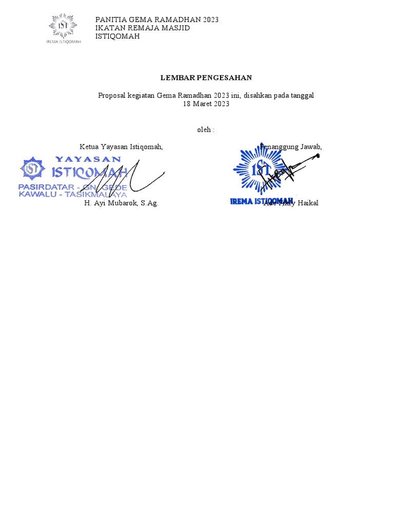 Proposal Gema Ramadhan 2023 | PDF