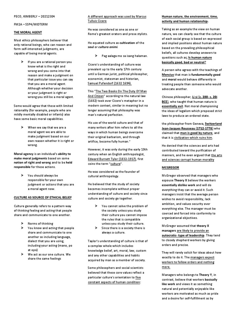 SSP4 Midterm 01 | PDF | Human Nature | Reason