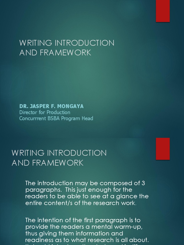 Final Presentation WRITING INTRODUCTION PDF | PDF | Hypothesis | Theory Final Presentation WRITING INTRODUCTION PDF | PDF | Hypothesis | Theory