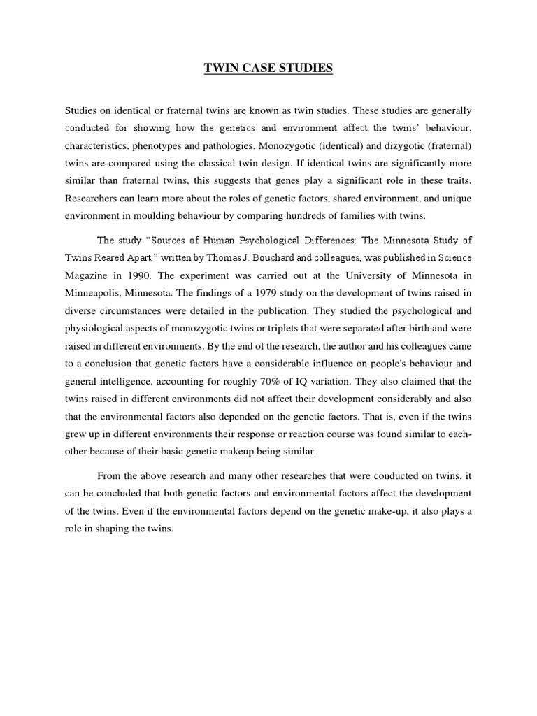 Insights from Twin Studies on Behavior | PDF