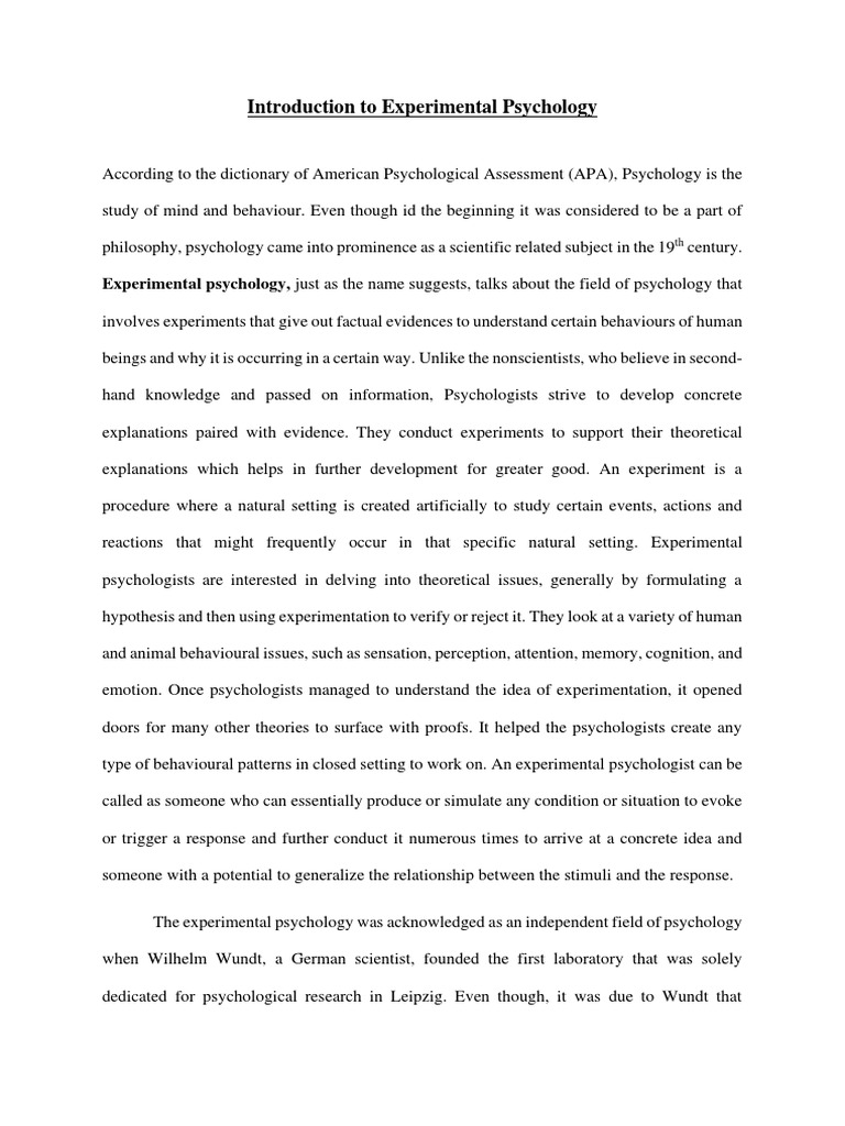 Introduction To Experimental Psychology | PDF | Validity (Statistics) | Psychology