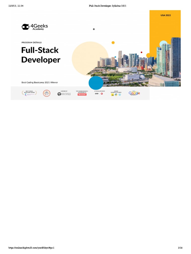 Full-Stack Developer Syllabus 2022 | PDF Full-Stack Developer Syllabus 2022 | PDF