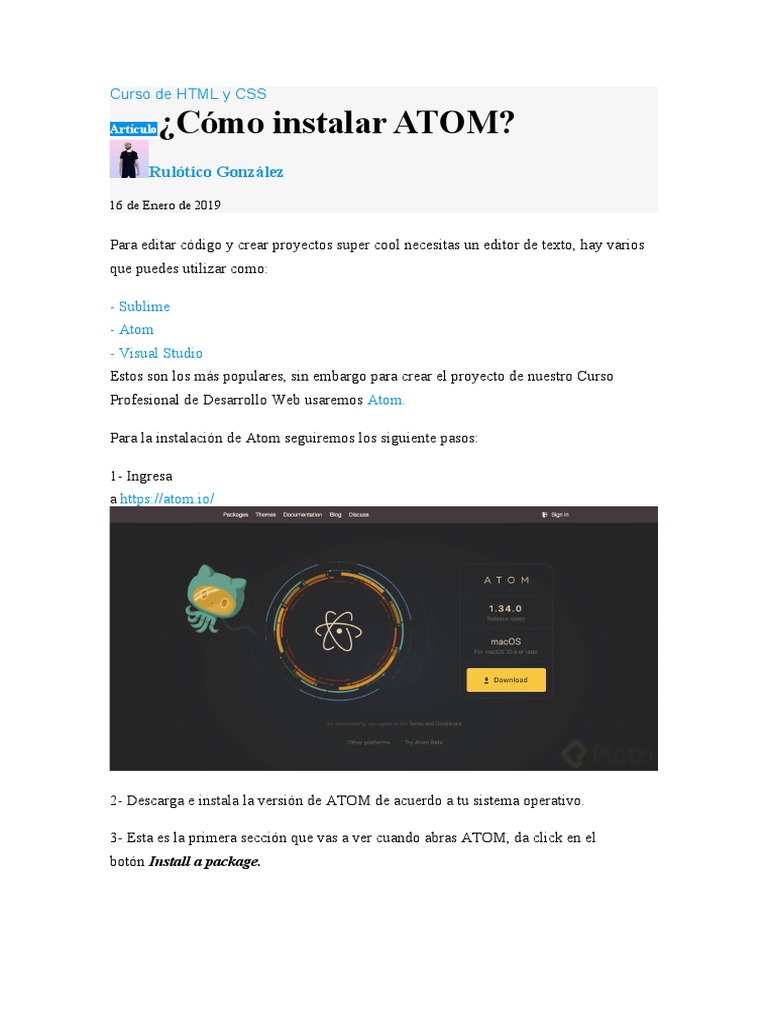 Como Se Instala Atom | PDF