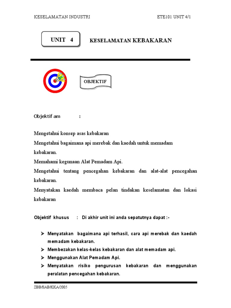 Unit 4 Keselamatan Kebakaran | PDF