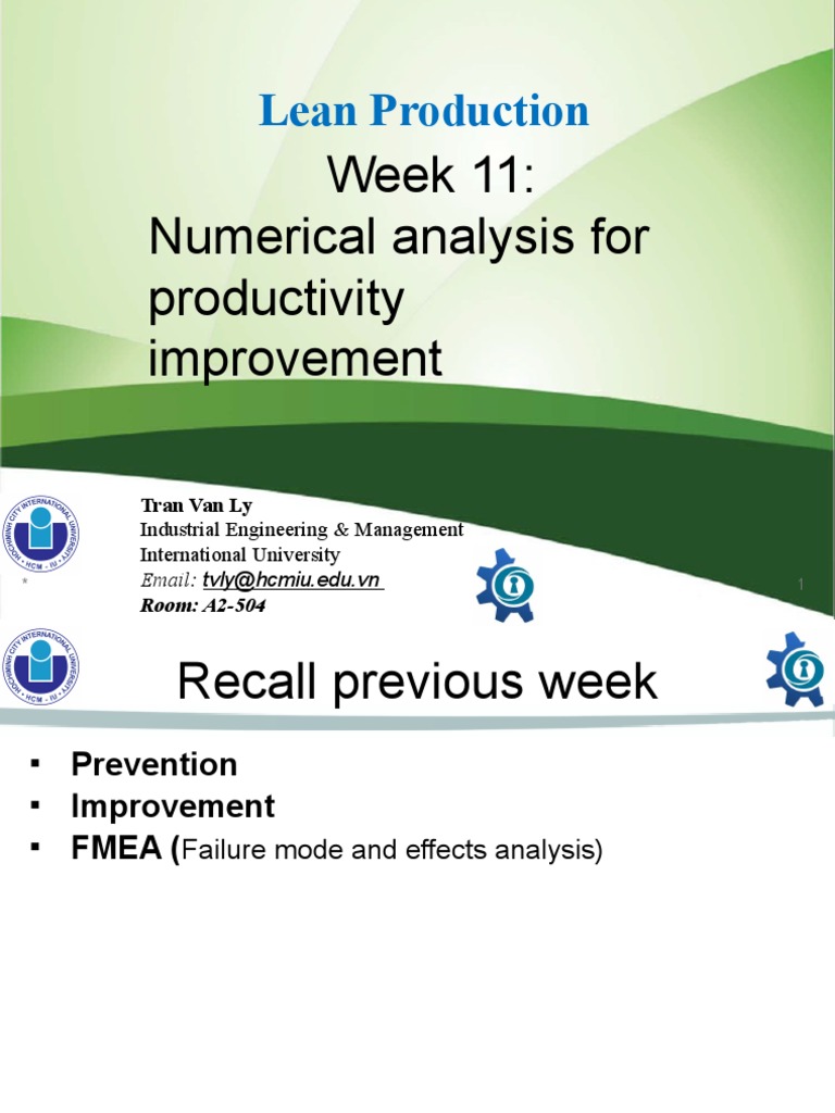 Week 11 - Numerical Analysis For Productivity Improvement | PDF | Business | Production And ...