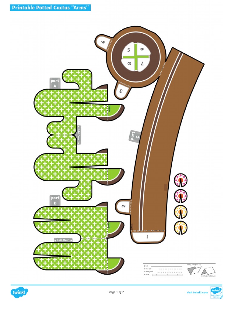 Arms Printable Potted Cactus | PDF