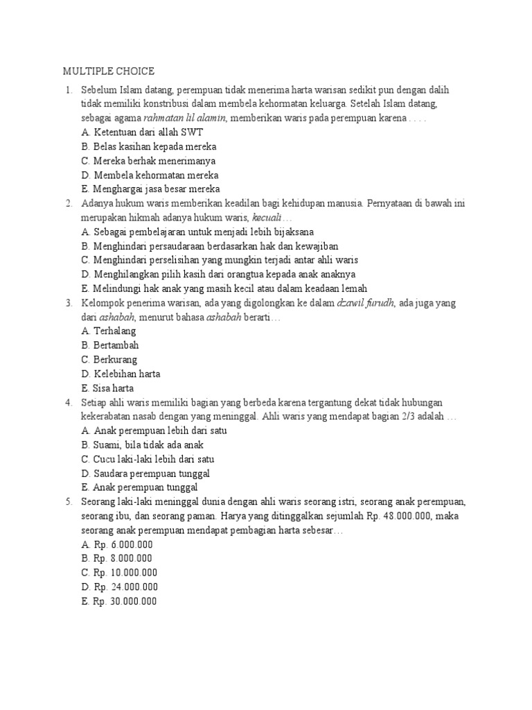 Contoh Soal Ujian Sekolah | PDF
