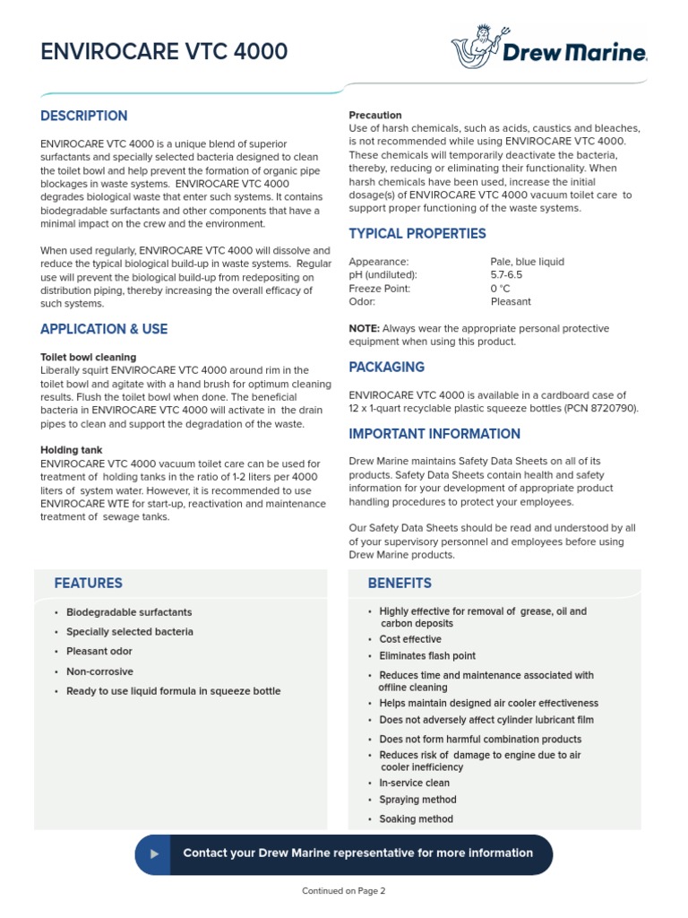 Drew - Marine - Pds - Templates - 2020 - ENVIROCARE - VTC - 4000 ...