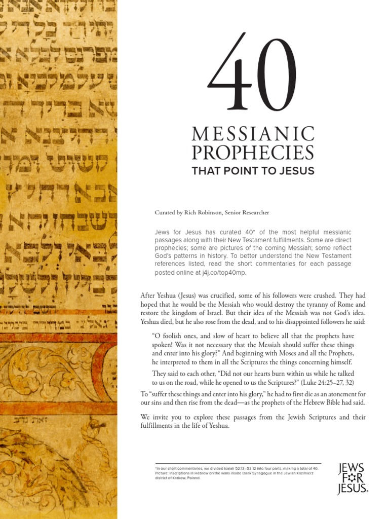 40 Messianic Prophecies Download | PDF | Jesus | Gospel Of Matthew
