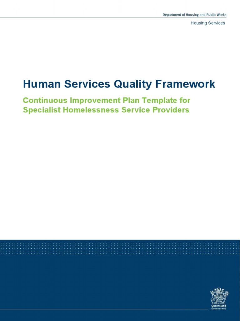 Human Services Quality Framework: Continuous Improvement Plan Template For Specialist ...