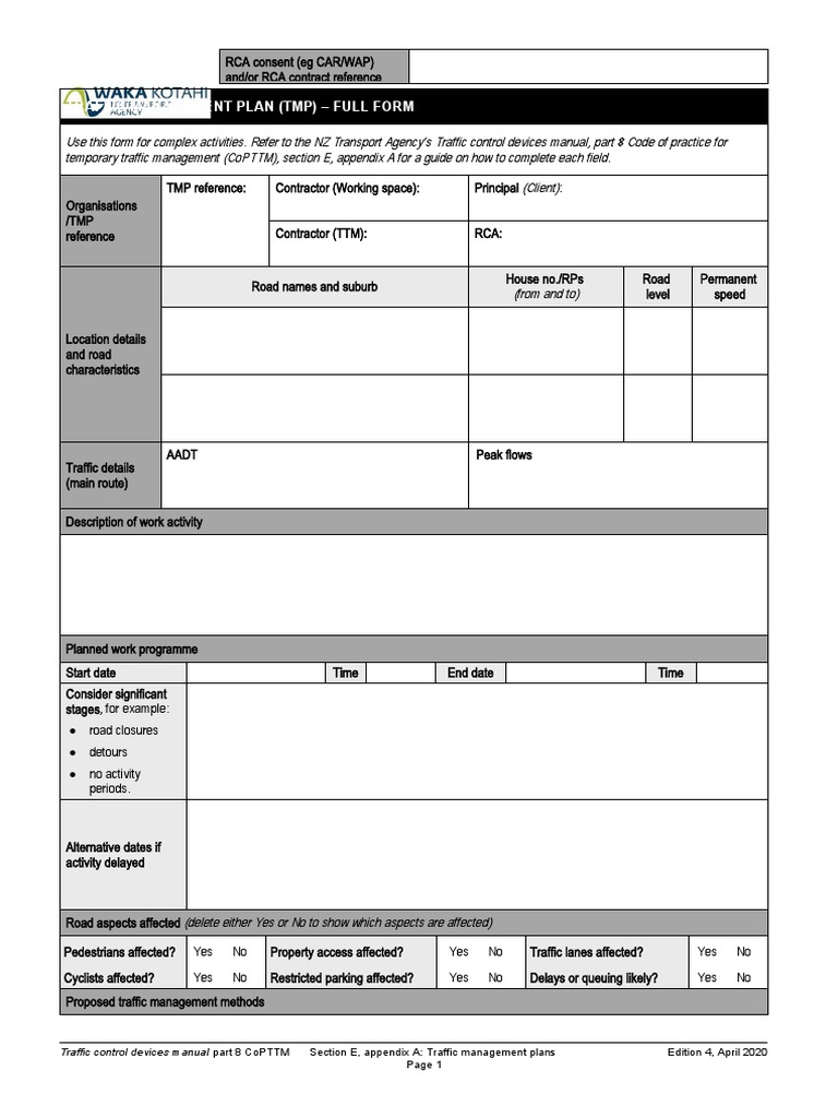 01 TMP Full Copttm 4th Ed April2020 | PDF | Traffic | Road