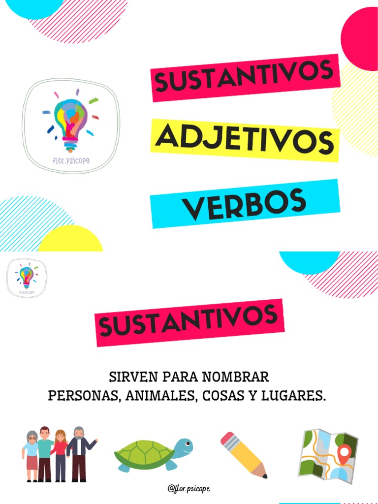 Sustantivos, Adjetivos y Verbos @flor - Psicope | PDF | Sustantivo ...