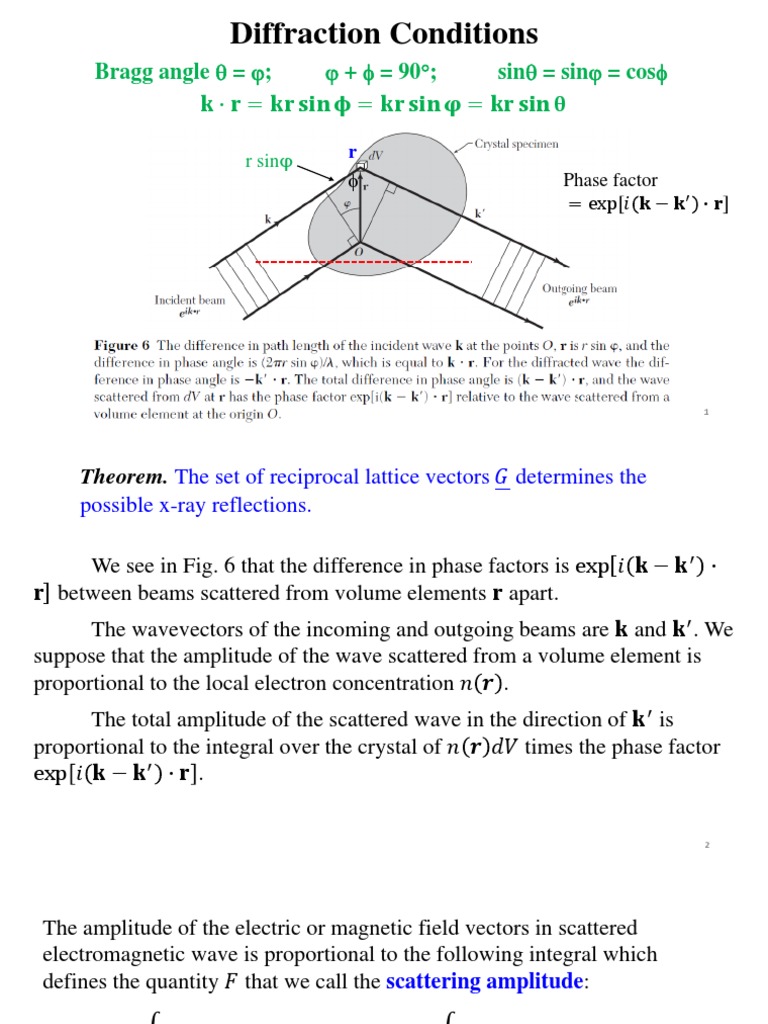 Bragg Diffraction & Reciprocal Lattice | PDF | Crystal Structure | X Ray Crystallography