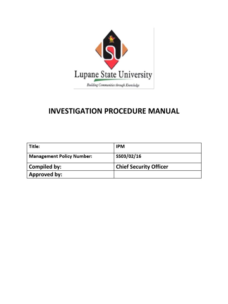 Investigation Procedure Manual | PDF | Witness | Confidentiality