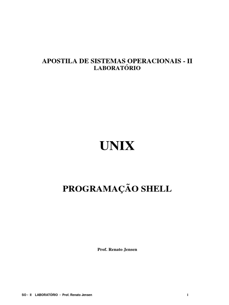 01 Unix Lab 2a Progshell | PDF | Shell (informática) | Interface de linha de comando