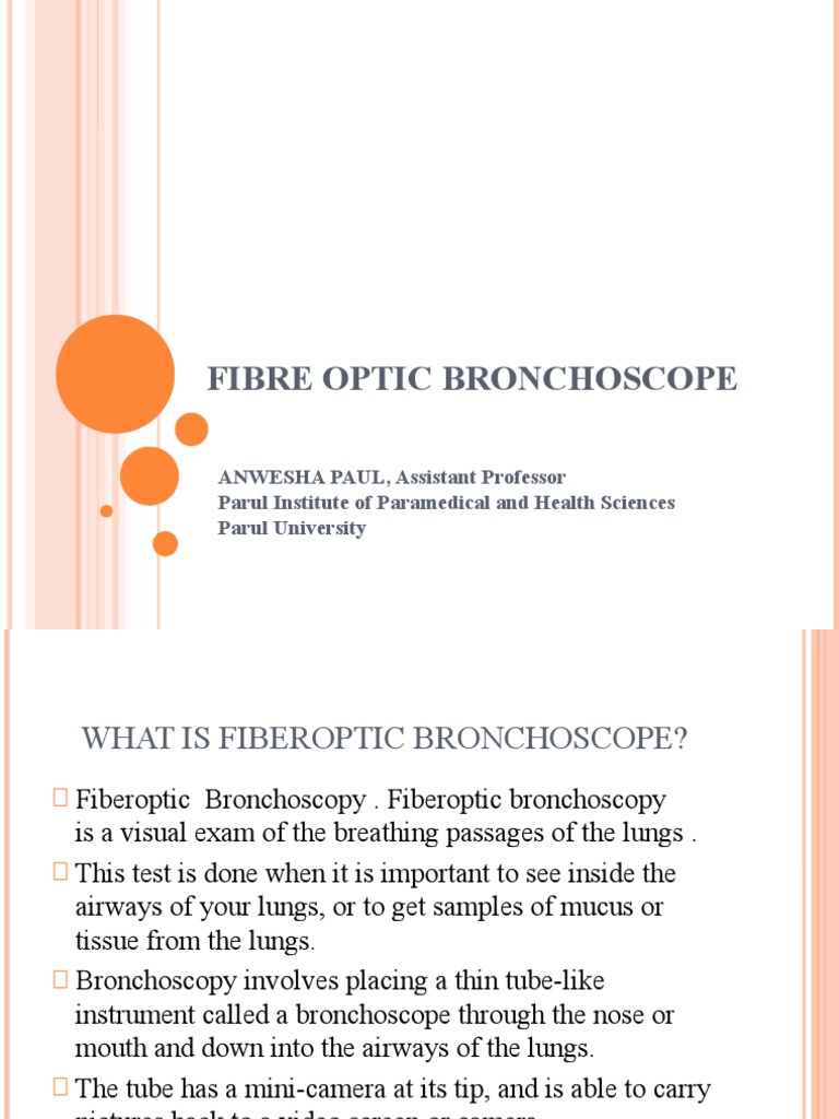 Fibreoptic Bronchoscope | PDF | Lung | Respiratory Tract