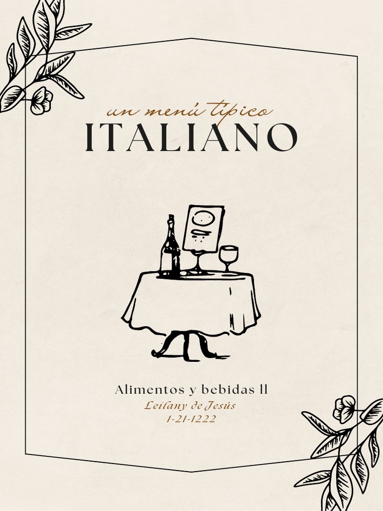Menu Italiano | PDF | Cocina italiana | Cocina