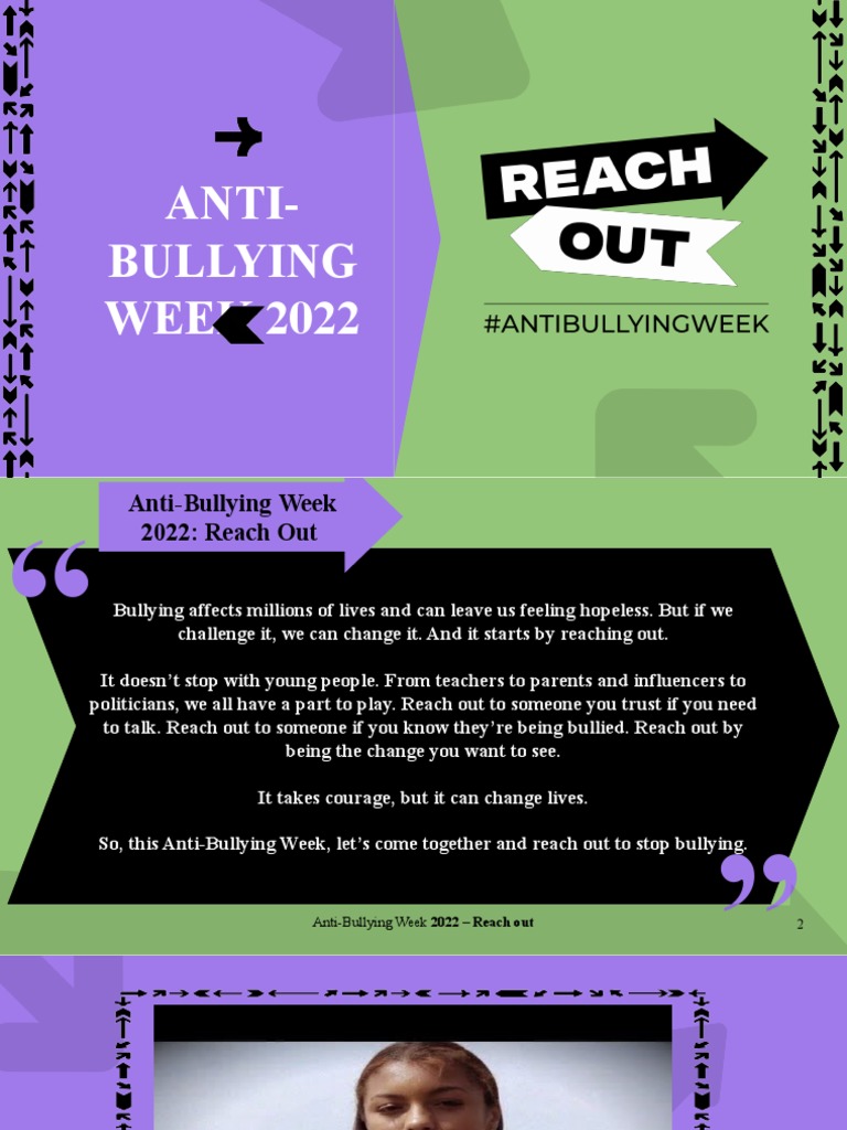 Anti-Bullying Week: Reach Out | PDF | Bullying | Psychology