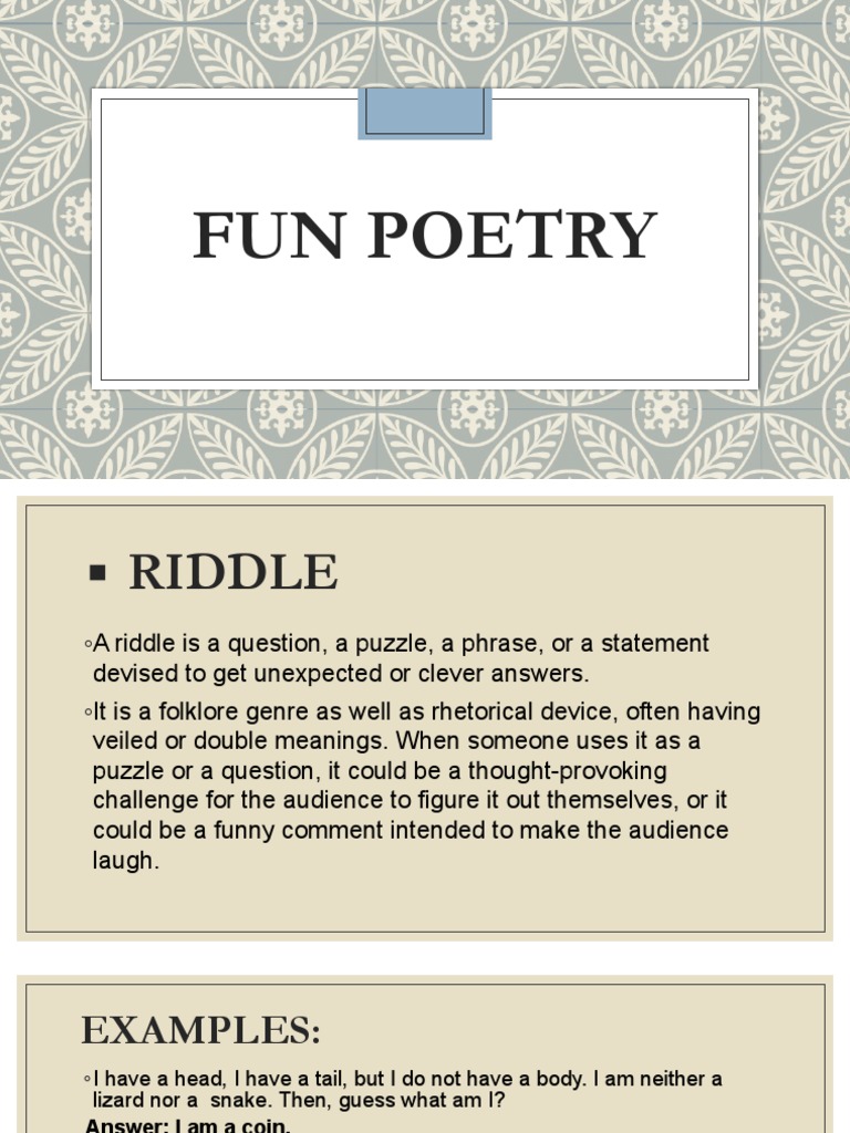 Prefinals Lesson3 Fun - Poetry | PDF | Haiku | Poetry
