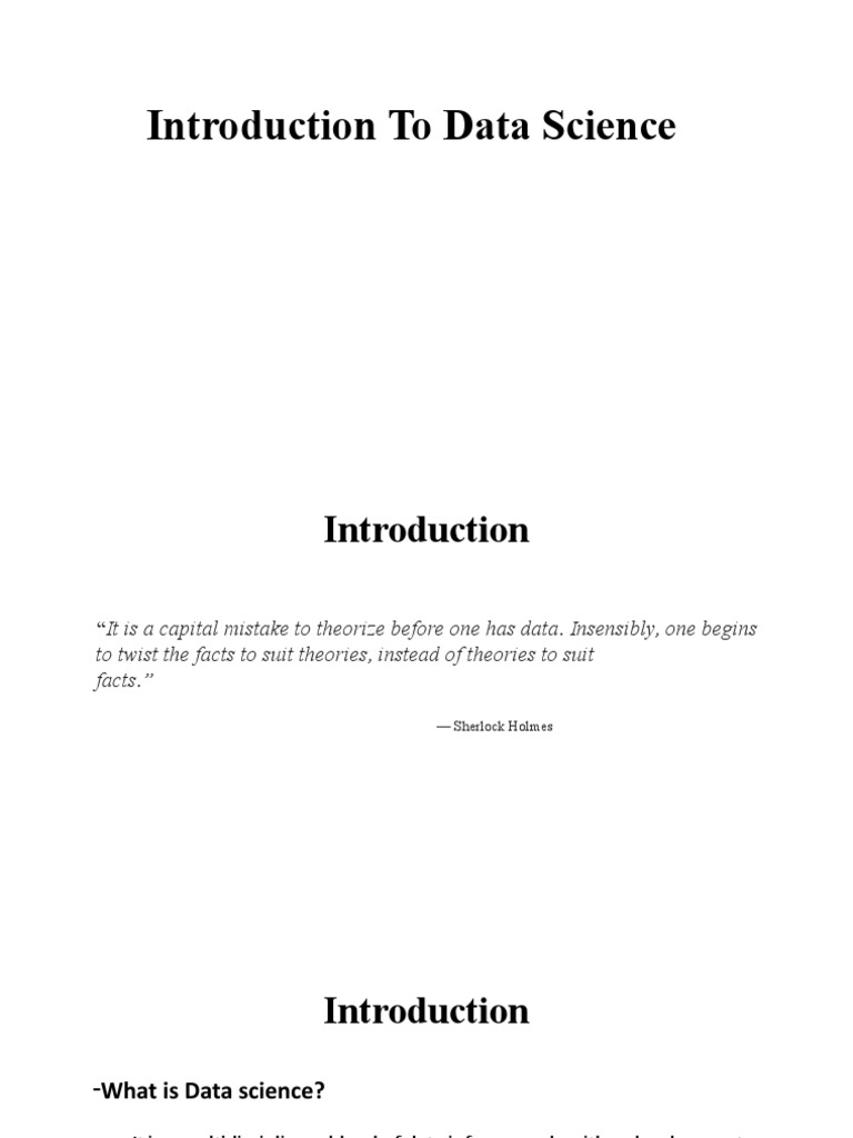 Data Science Introduction 1 Pdf Data Statistics