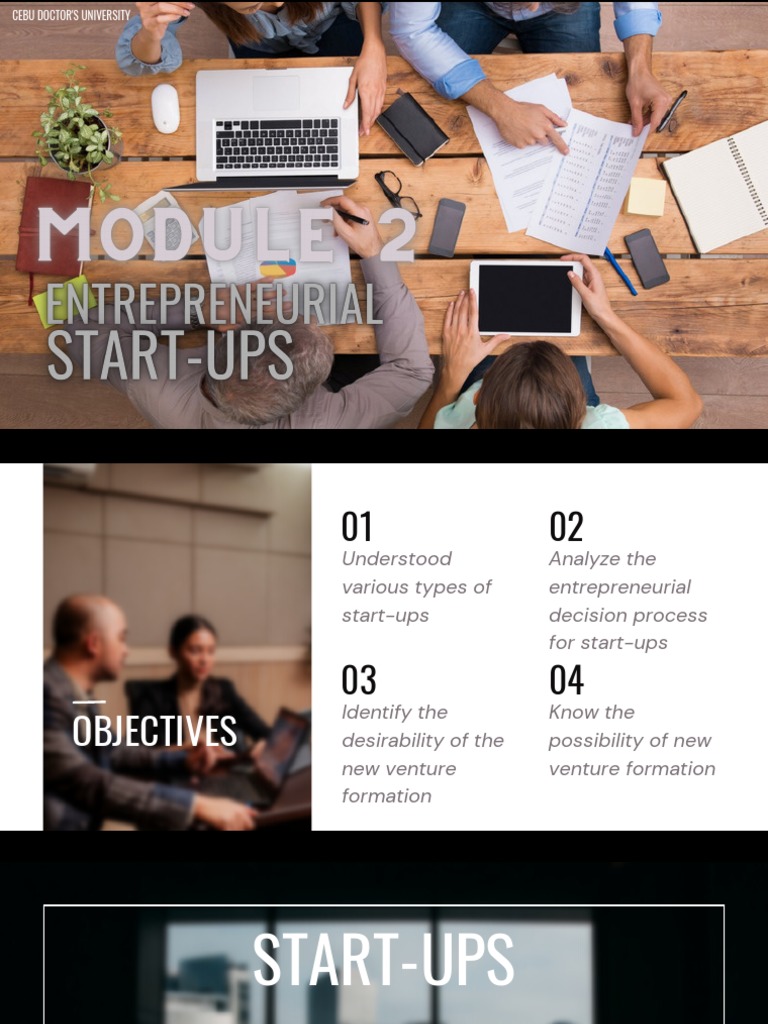 Module 2 - Entrepreneurial Start-Ups | PDF | Startup Company | Small Business & Entrepreneurs