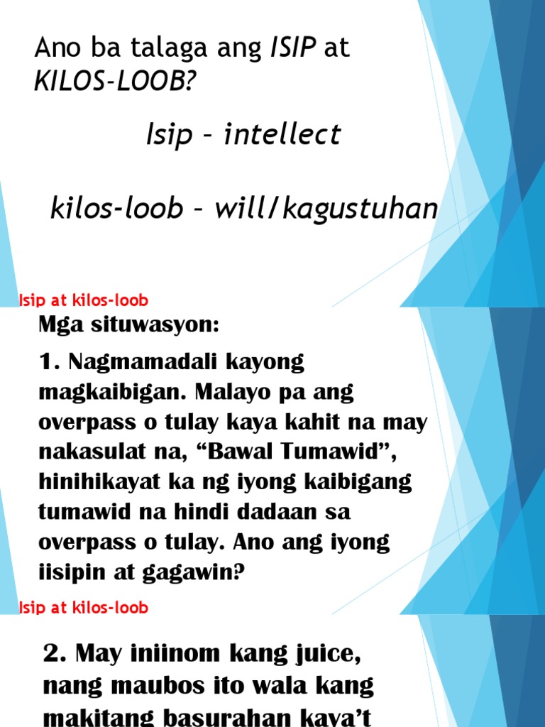 Grade 7 Isip at Kilos Loob | PDF