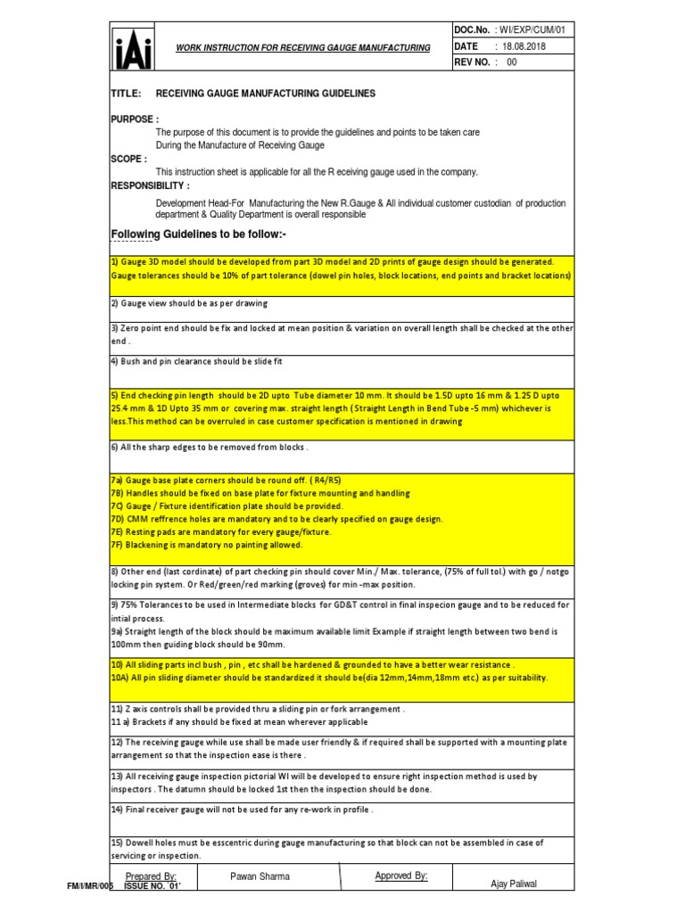 Gauge Guidelines | PDF | Engineering Tolerance | Mechanical Engineering