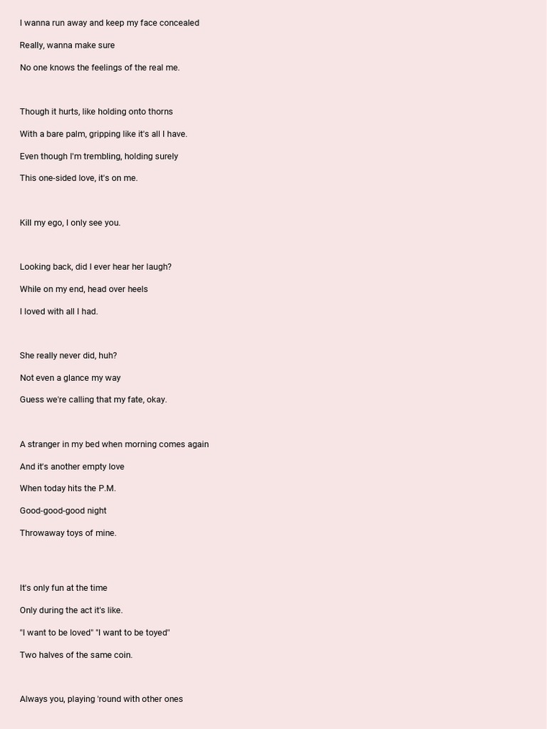 One-Sided Love and Emotional Struggle Poem | PDF | Poetry