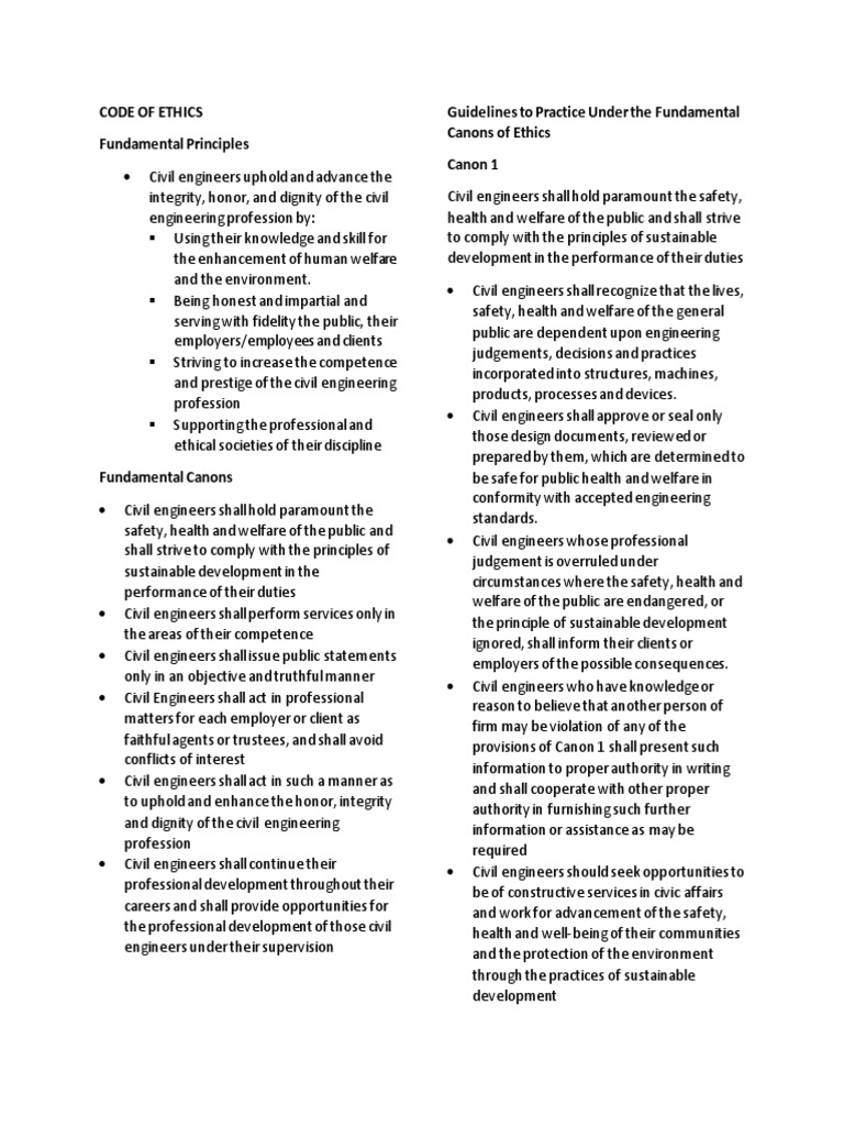 Topic 2 CODE OF ETHICS | PDF | Engineer | Employment