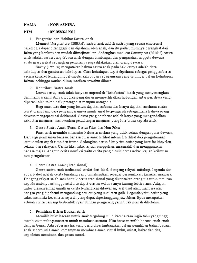 Sastra Anak | PDF