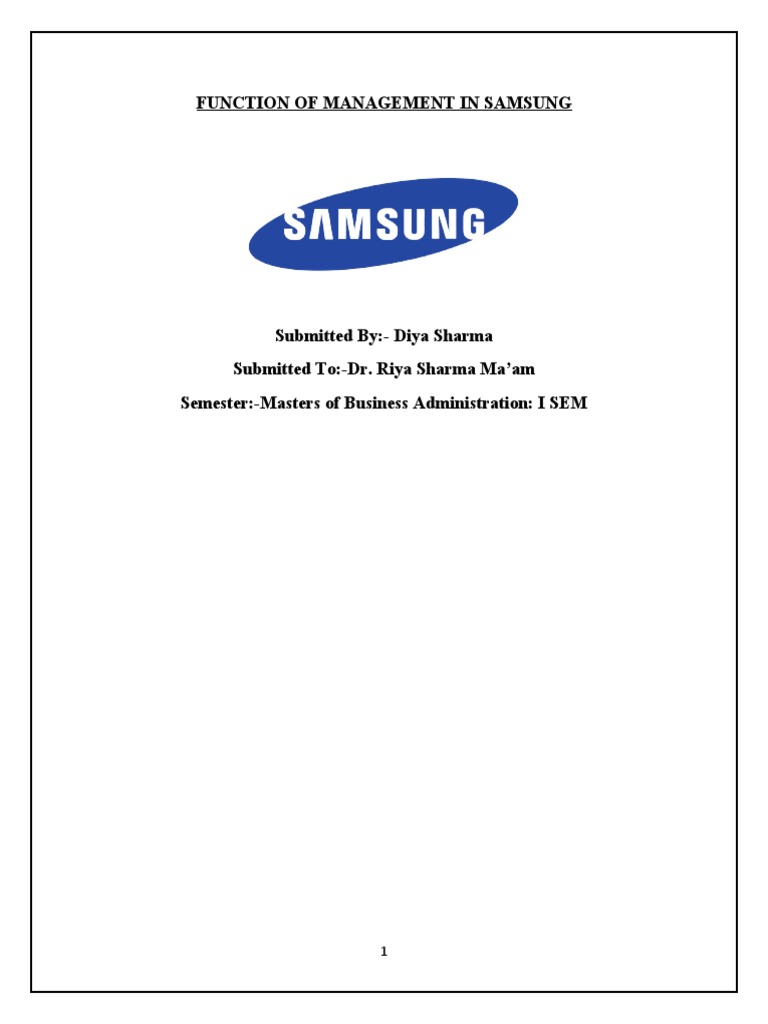 Samsung Management Functions Overview | PDF | Human Resource Management ...