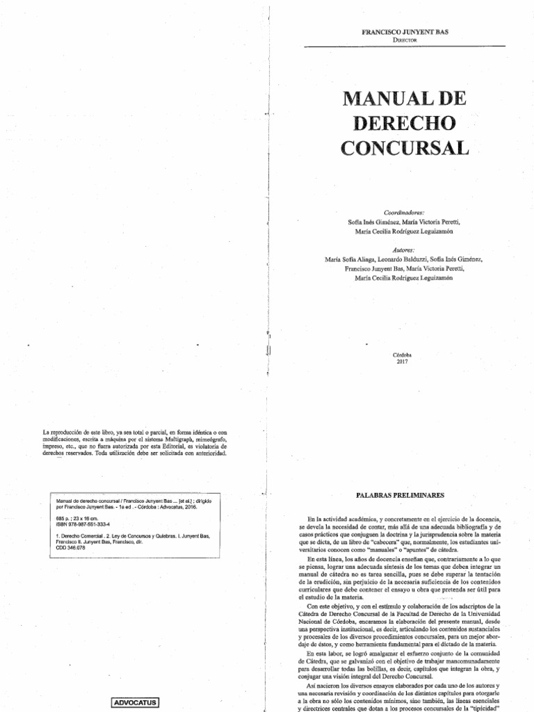Manual de Derecho Concursal Junyent Bas 2017-06292011153750 | PDF