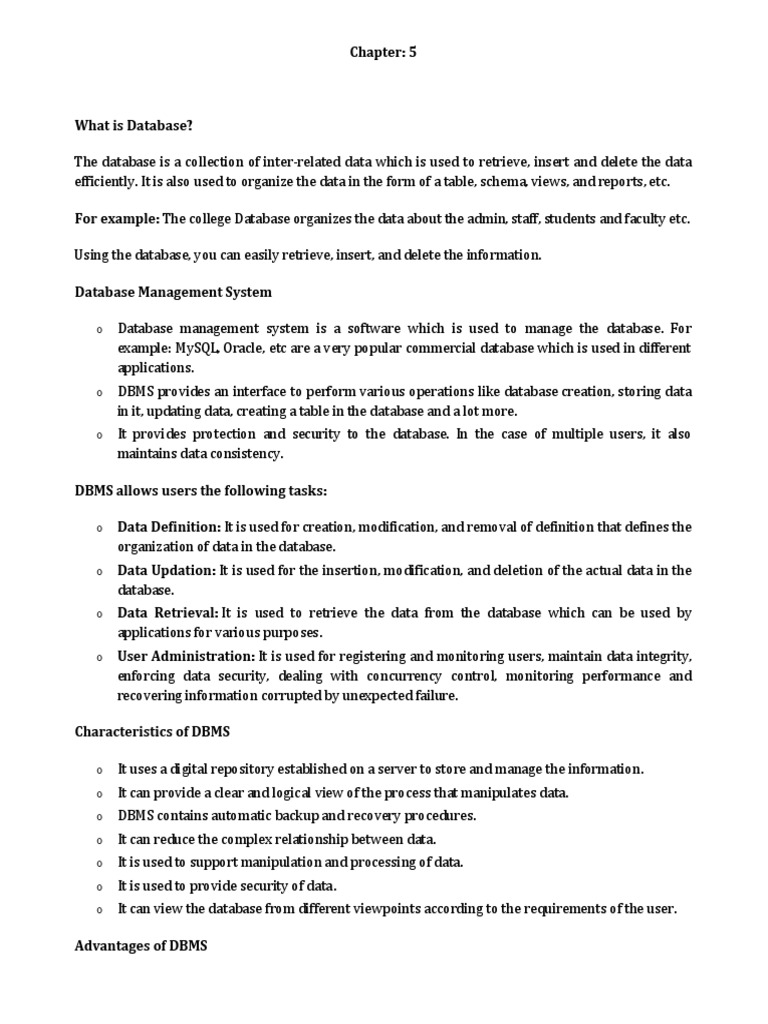 Chapter 5 - Part1 | Download Free PDF | Databases | Backup