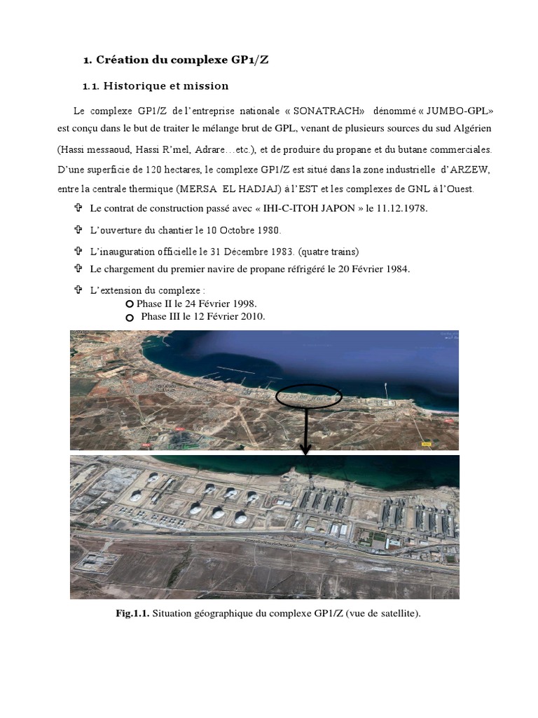 Complexe GP1/Z de Sonatrach à Arzew | PDF | Gaz de pétrole liquéfié ...