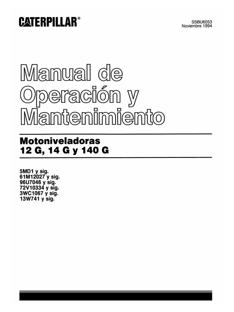 Manual de Operacion 12G, 14G y 140G | PDF