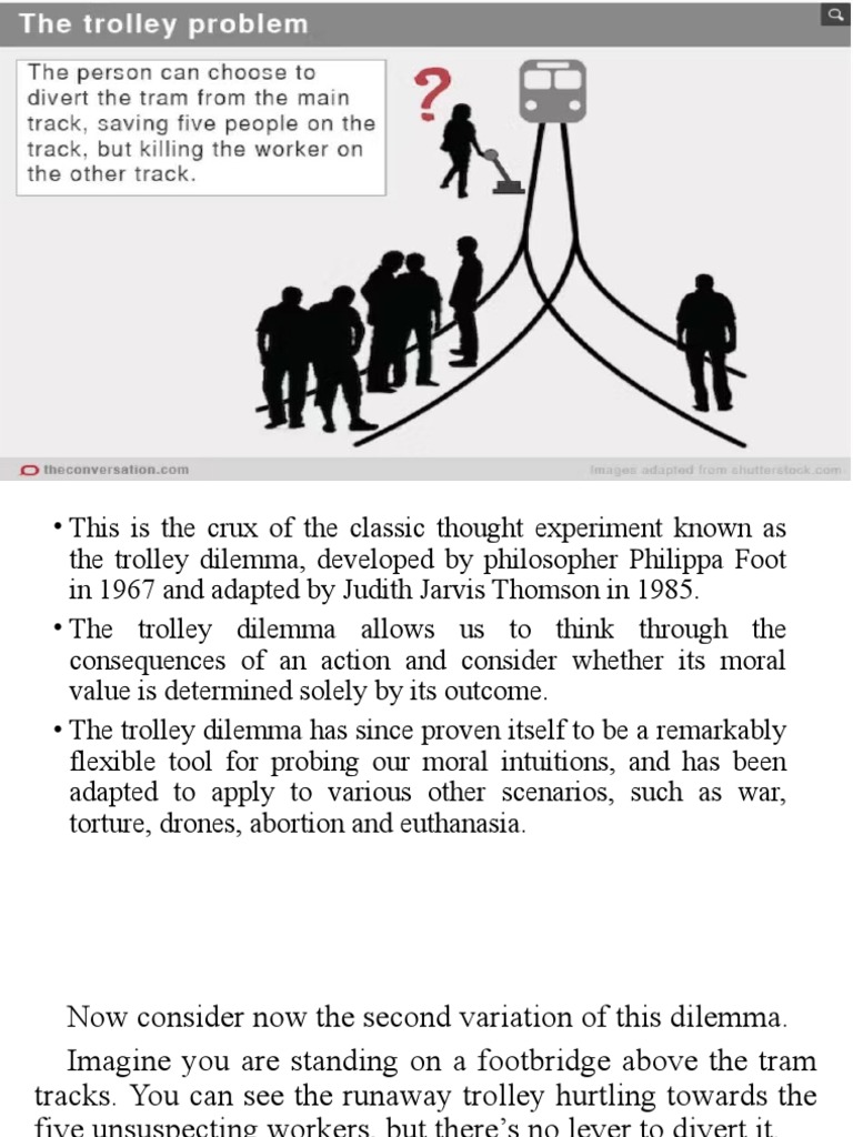 Moral Dilemmas: Trolley Problem Insights | PDF | Philosophical Theories ...