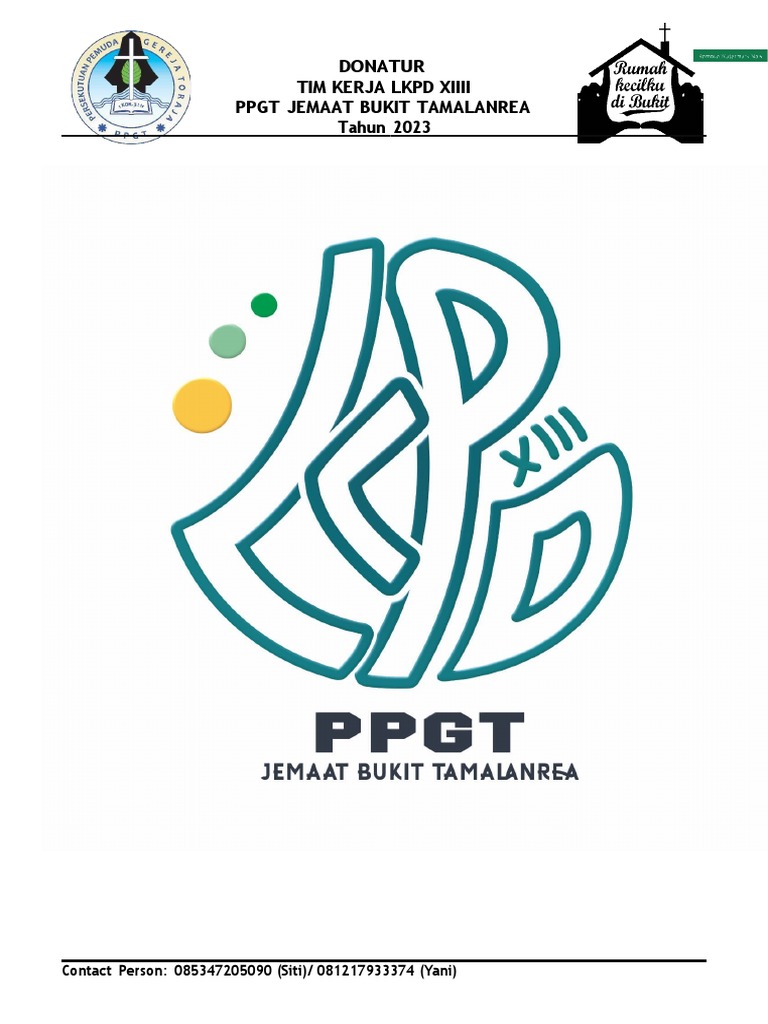 Donatur Tim Kerja LKPD Xiiii PPGT Jemaat Bukit Tamalanrea Tahun 202 3 | PDF