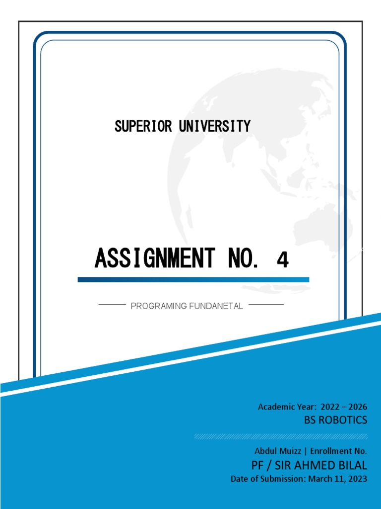 Superior University Programming Fundamentals Assignment Pdf Namespace Computer Programming