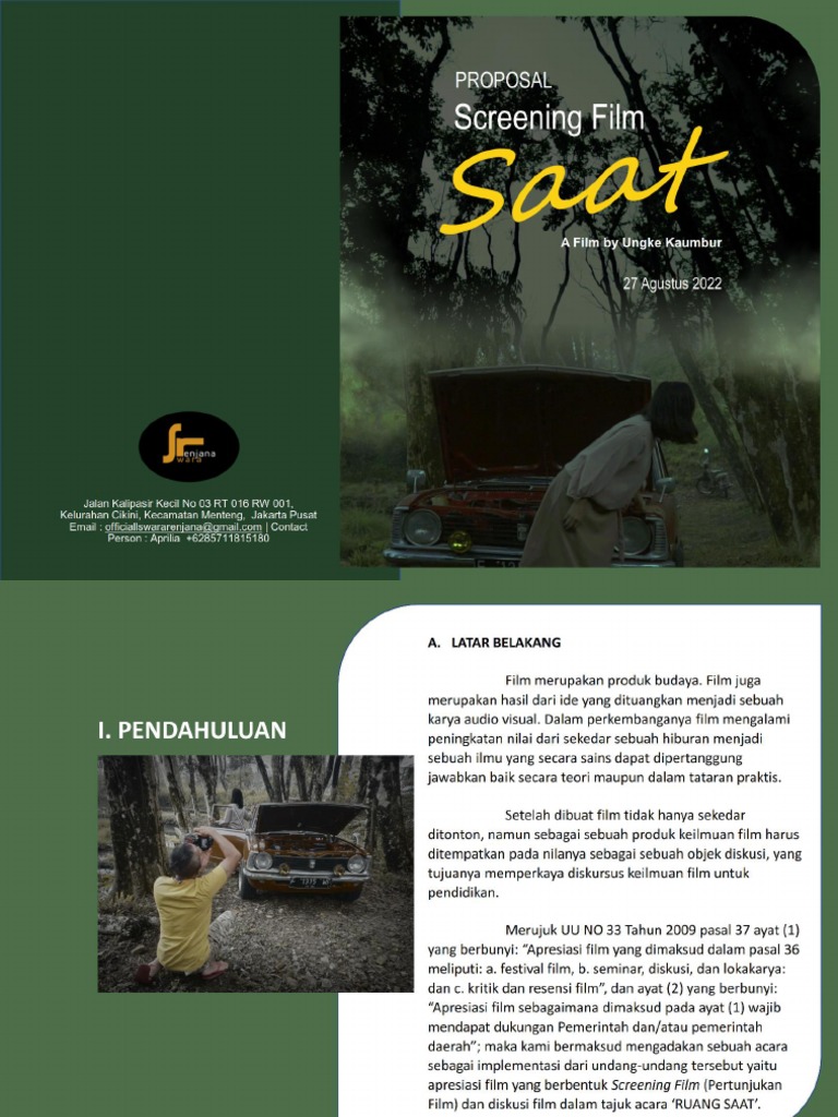 Proposal Kegiatan Screening Dan Diskusi Film 'Ruang Saat' PDF | PDF