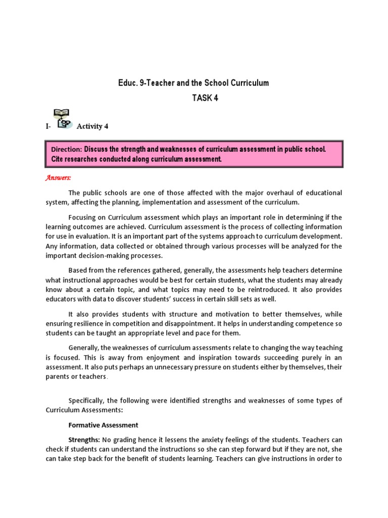 Assessing The Curriculum PDF | PDF | Educational Assessment | Curriculum
